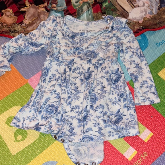 Posh Peanut | Dresses | Posh Peanut Blue Floral Baby Outfit | Poshmark